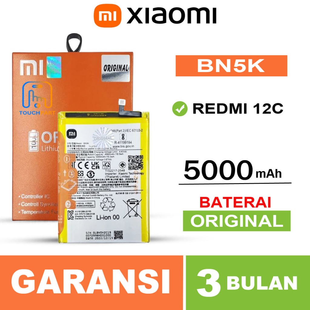 Jual Xiaomi Baterai Original Redmi 12C BN5K 5000mAh Bergaransi | Shopee ...