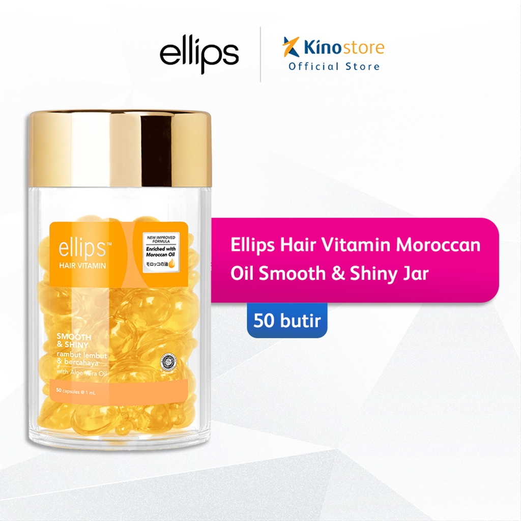 Jual Ellips Hair Vitamin Moroccan Oil Smooth & Shiny Jar 50 Butir ...