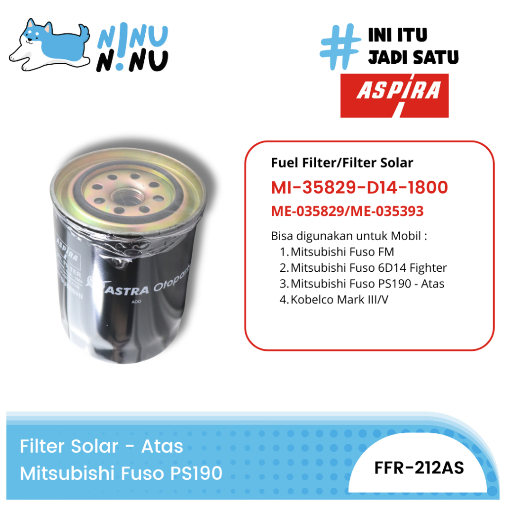Jual Fuel Filter Mitsubishi Fuso 6D14 tahun 1983 keatas Aspira | Shopee ...