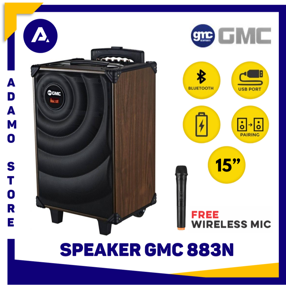 Jual Speaker GMC 883N Bluetooth Karaoke Portable Active Speaker 15 Inch ...