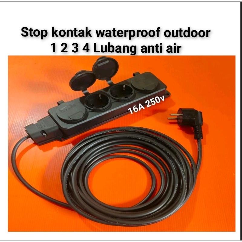 Jual Stop Kontak Outdoor Waterproof Penutup 1 2 3 4 Lubang kabel 1 2 3 ...