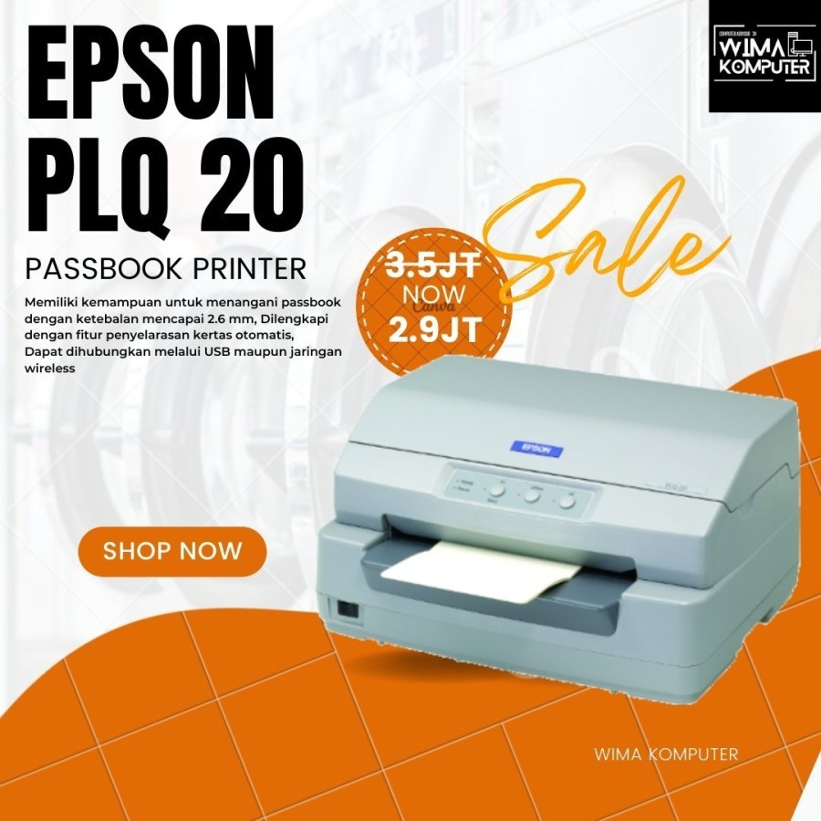 Jual PRINTER EPSON PLQ-20 PASSBOOK||24 PIN|| BERGARANSI 1 TAHUN (RK ...