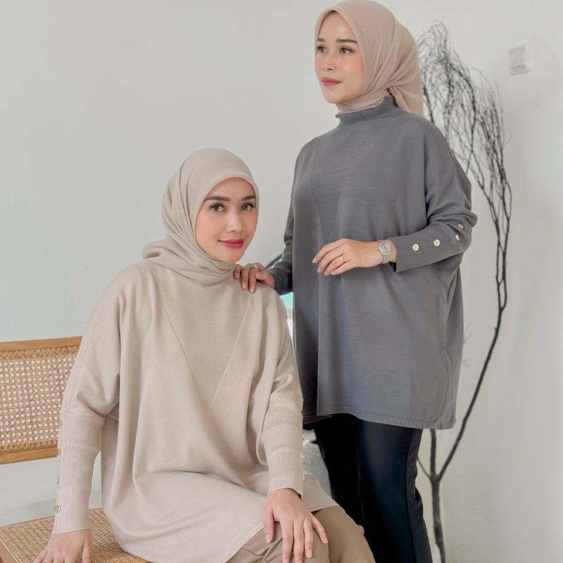 Jual Butikchlaris - Laika Knit Batwing Atasan Rajut Polos Lengan ...