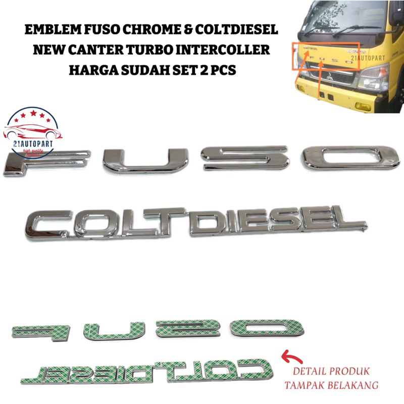 Jual Emblem Fuso Chrome dan Coltdiesel New Canter Turbo Intercoller ...