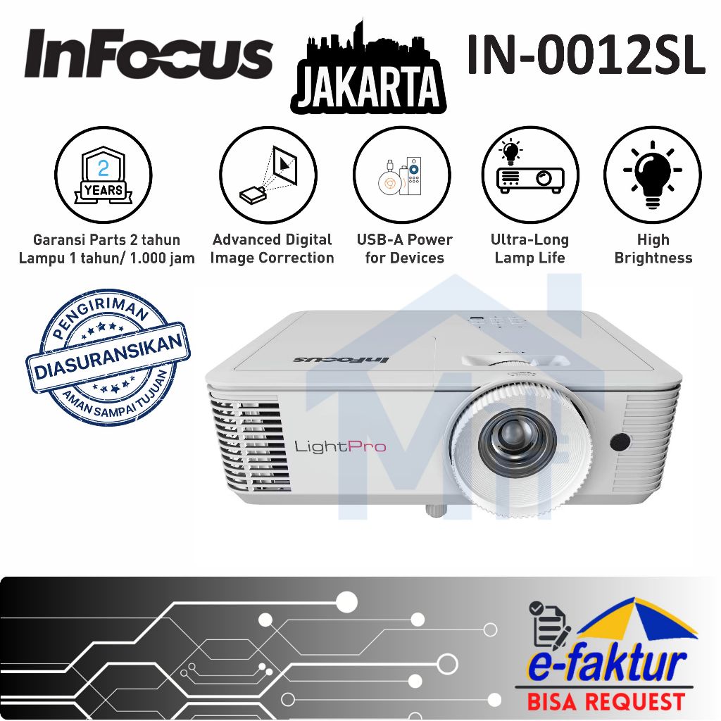 Jual MALLIT INFOCUS Proyektor Infocus IN0012SL INFOCUS IN-0012SL IN 0012SL DLP SVGA 4600 Lumens ...