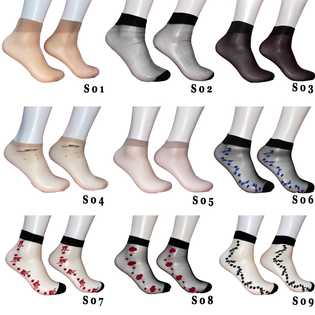 Jual Paket 12 Pasang Kaos kaki tipis warna krem dan hitam Nyaman ...