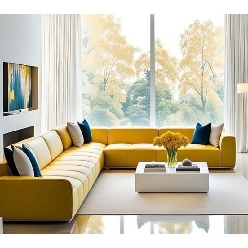 Jual sofa sudut kuning minimalis dengan nuansa modern Elegant | Shopee ...