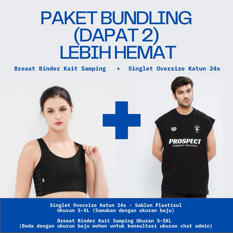 Jual Paket Duo Dapat 2 (Kaos Singlet Tanktop Prospect + Breast Binder ...