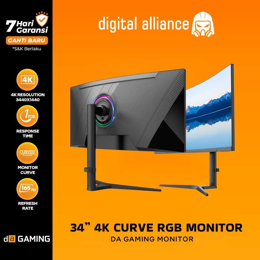 Jual Digital Alliance D34-4KRE165 34 Inch Curved Gaming Monitor - WQHD ...
