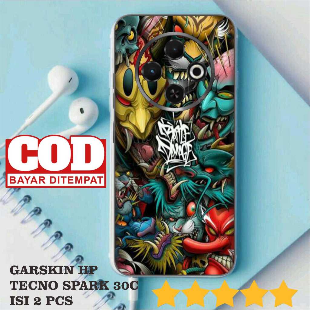 Jual COD GARSKIN HP TECNO 30C ISI 2 PCS ANTI JAMUR DAN BISA CUSTOM ...
