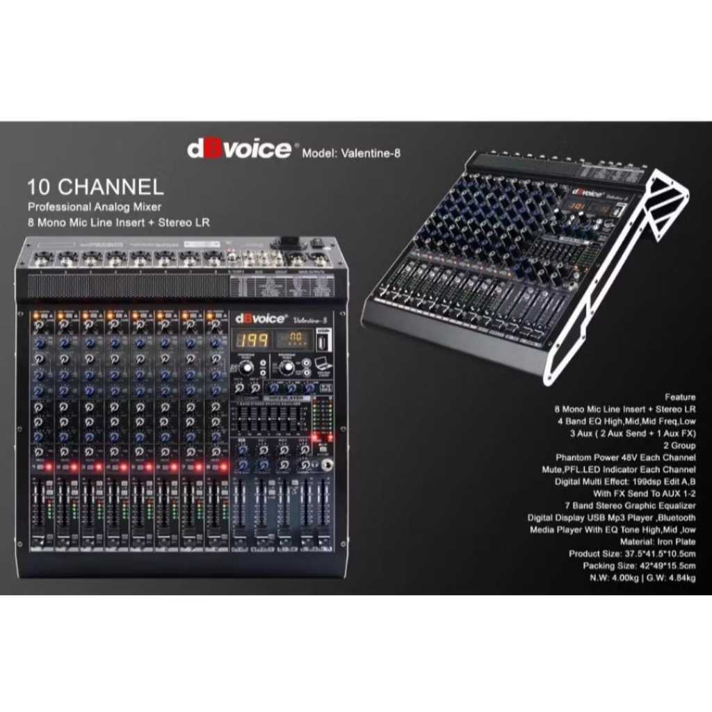 Jual Mixer dBVoice Valentine 8 Original 8 Channel db Voice | Shopee ...
