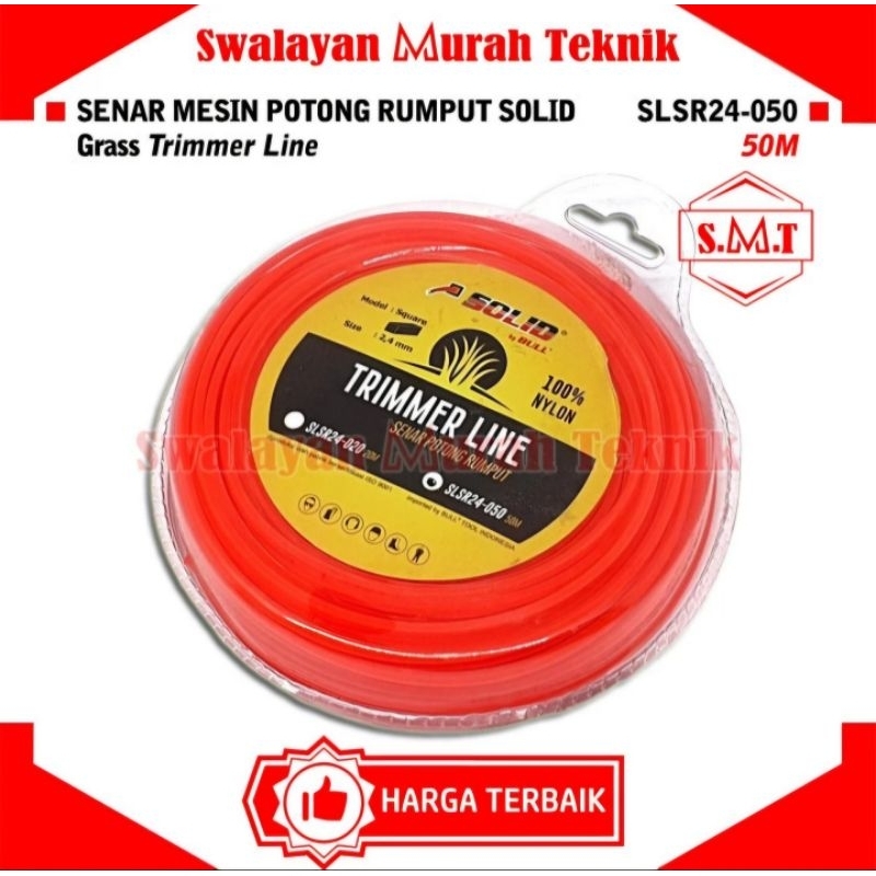 Jual SOLID Grass Trimmer Line 50M Senar Mesin Potong Rumput 50 Meter ...