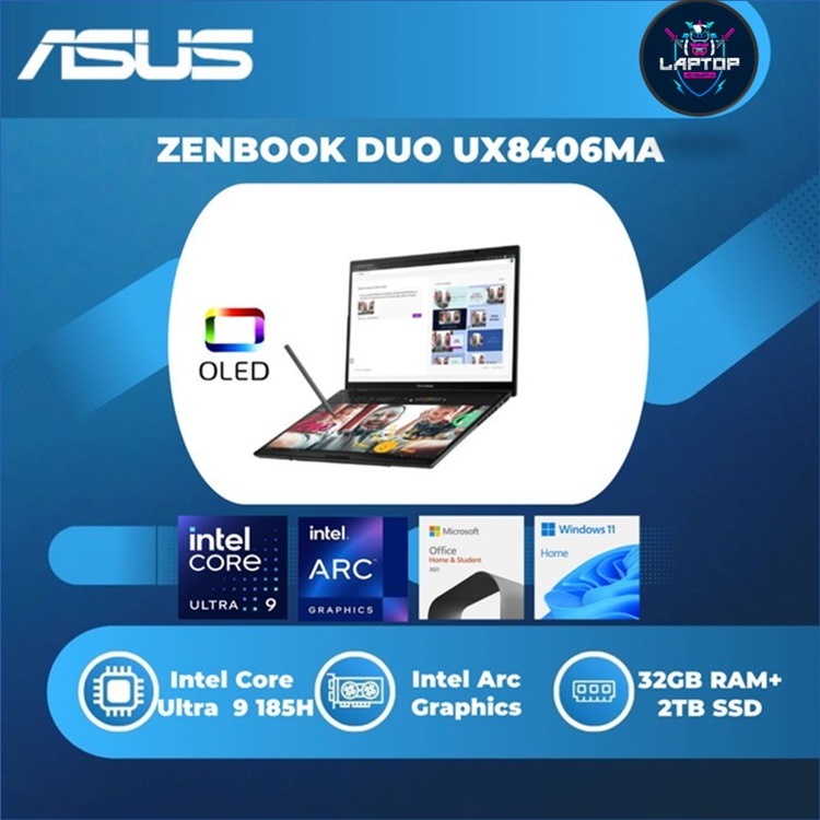 Jual ASUS ZENBOOK DUO UX8406MA OLED TOUCH ULTRA 9 185H 32GB 2TB W11+OHS ...
