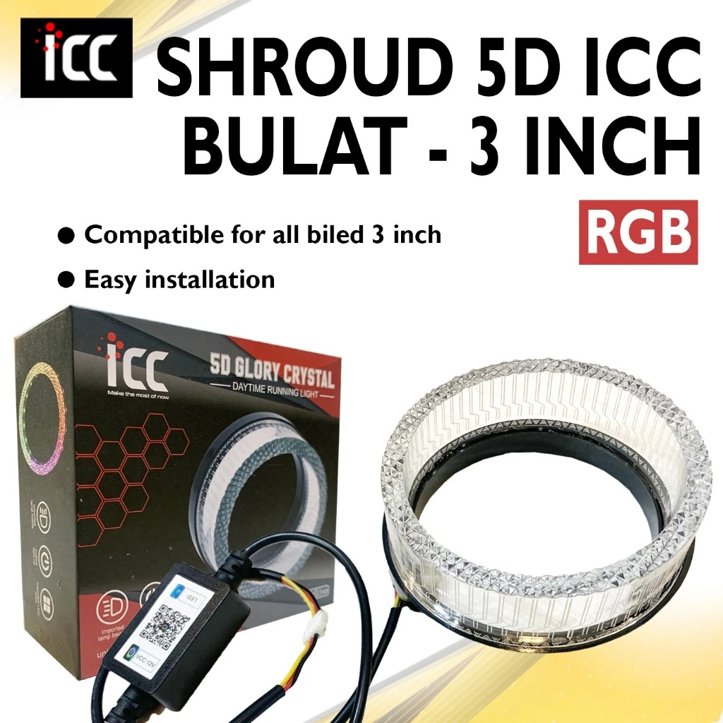 Jual Shroud Bulat Samba RGB 3 Inch Kristal 5D Merk ICC | Shopee Indonesia
