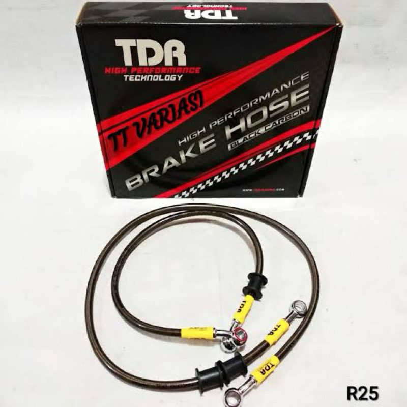 Jual Selang rem TDR universal carbon 75/60cm for motor sport R25 Ninja 250 CBR250RR non ABS ...