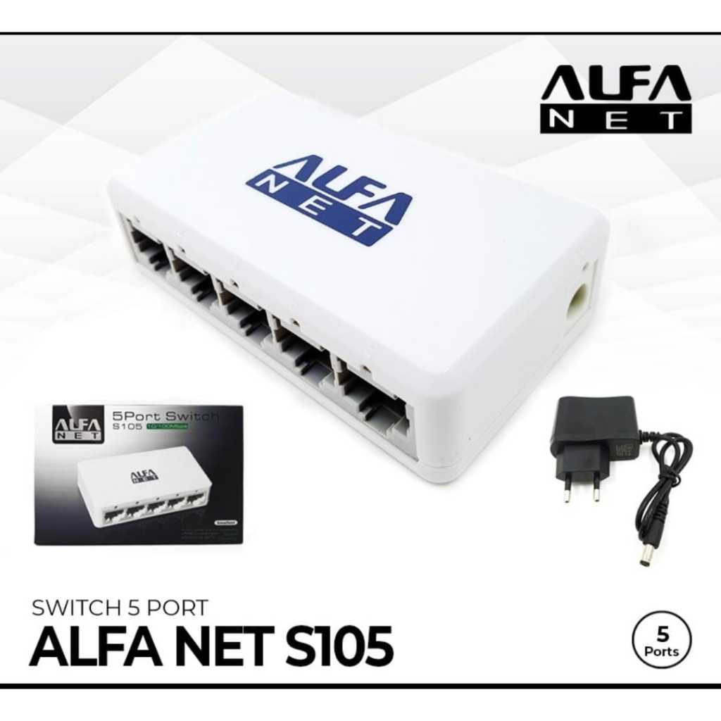 Jual ALFA NET S105 5 Port 10/100Mbps Switch Hub / Ethernet Switch ...