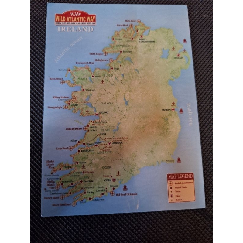 Jual kartu pos peta irlandia/ireland map postcard | Shopee Indonesia