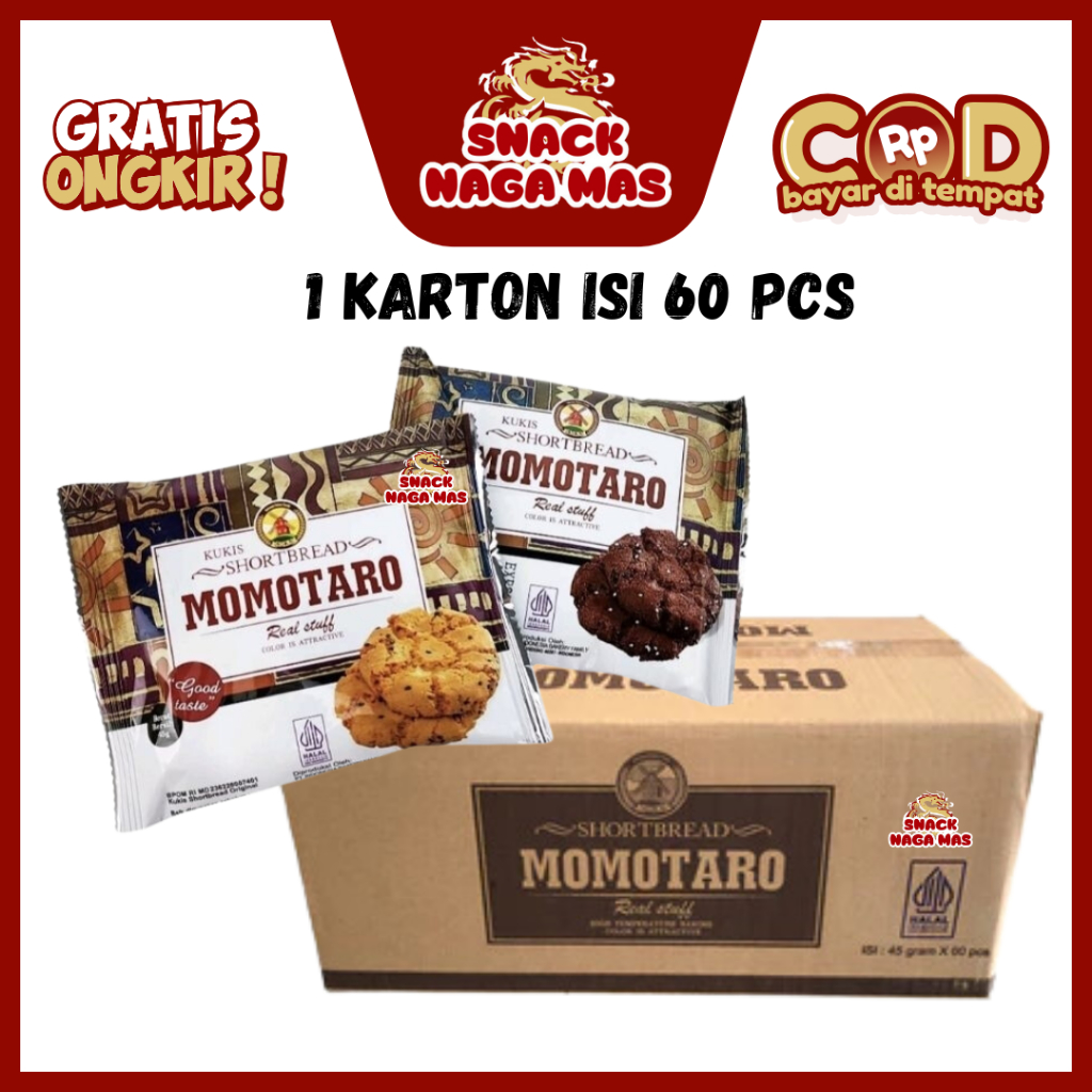 Jual MOMOTARO COOKIES KARTON ISI 60 PCS RASA ORIGINAL/COKLAT | Shopee ...