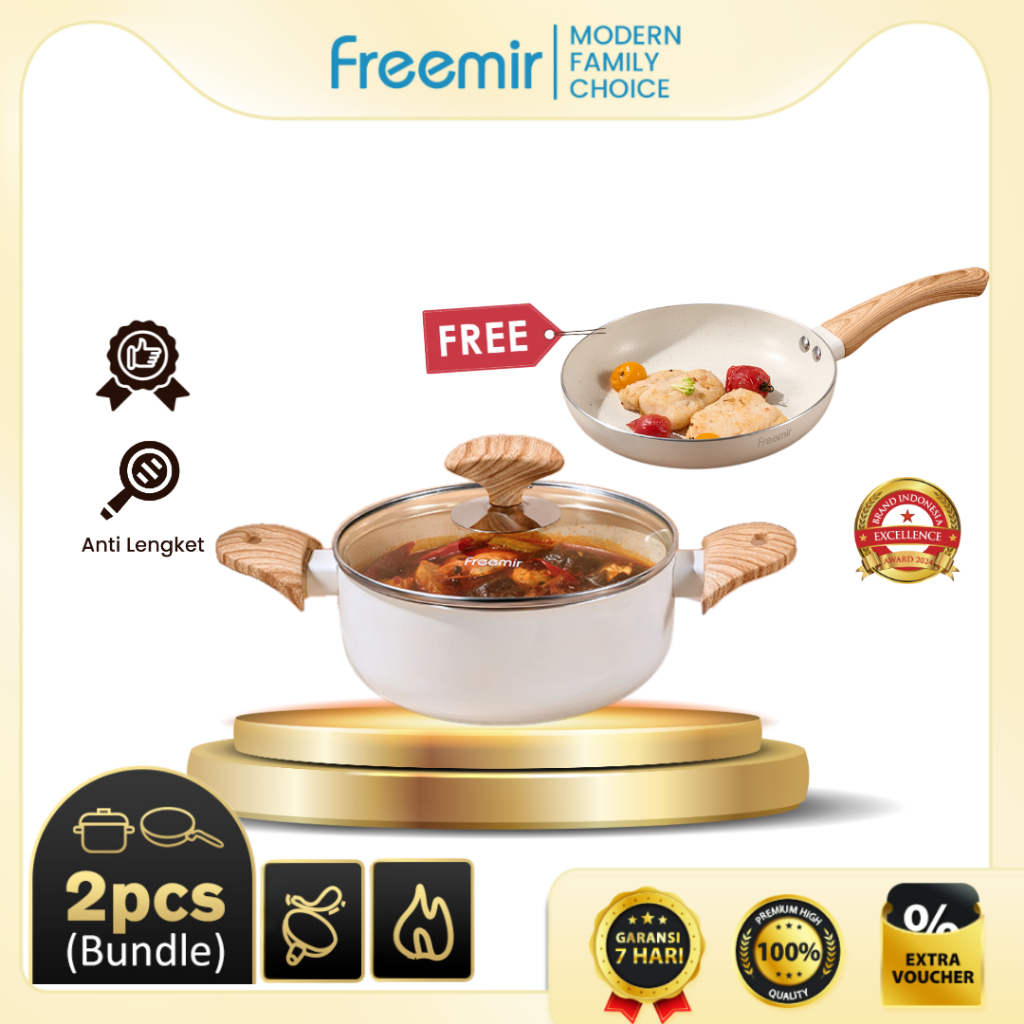 Jual [SPECIAL] freemir Wajan Panci Set Wajan 20 Cm dan Panci 18 Cm Anti ...