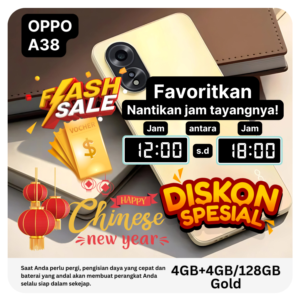 Jual OPPO A38 [4GB+4GB/128GB] [Gold] - Garansi Resmi Oppo Indonesia ...