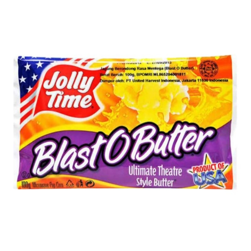 Jual Jolly time corn blast o butter 100 gram popcorn rasa mentega ...