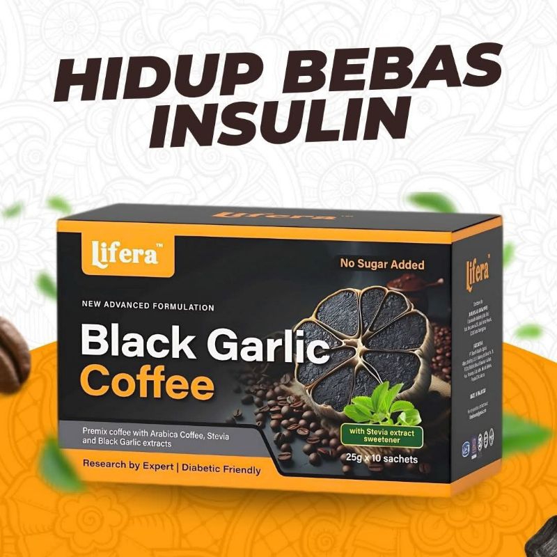 Jual Lifera Black Garlic Malaysia Kopi Herbal Bawang Hitam isi 10 pcs ...