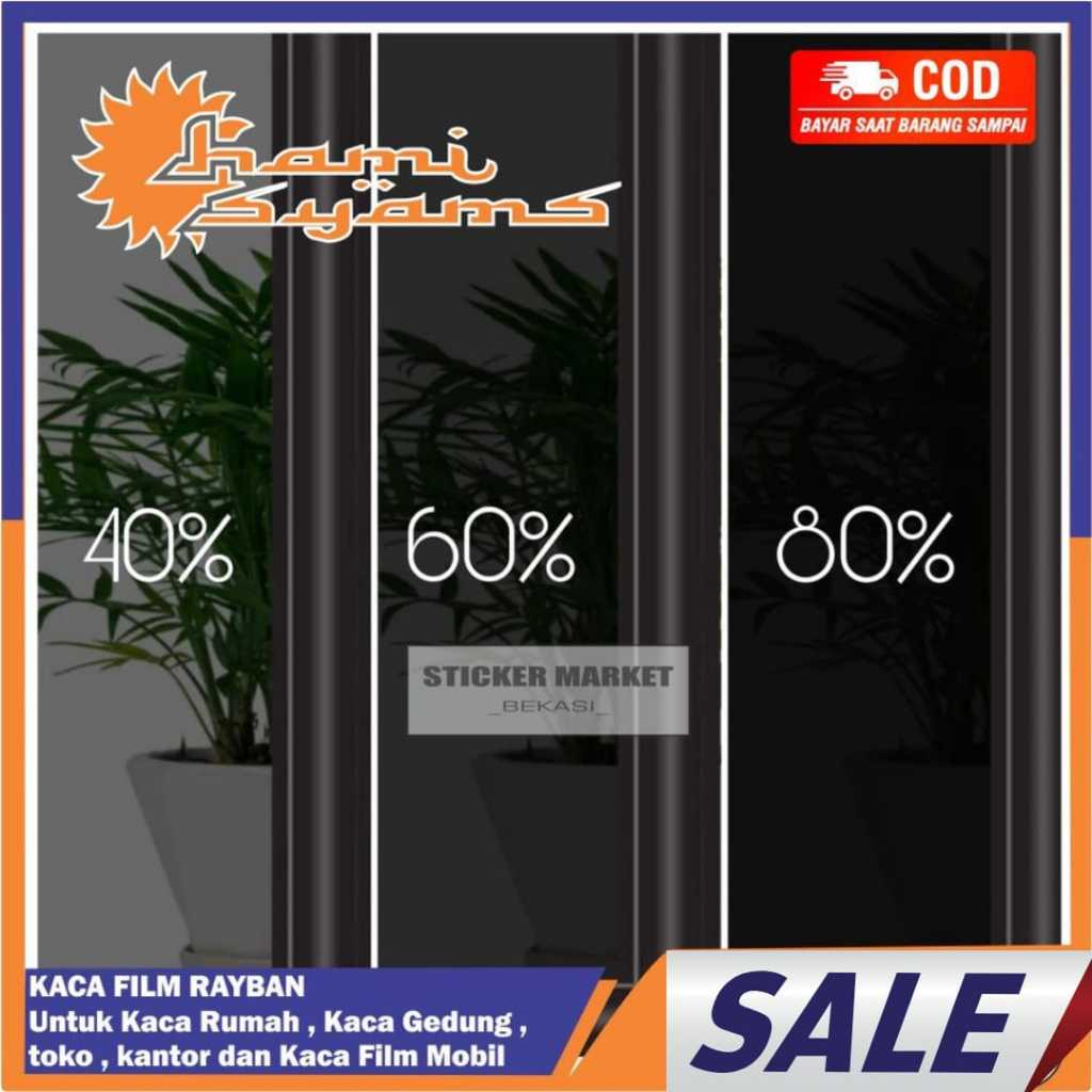 Jual Stiker Kaca Film Jendela Rumah Mobil Sticker Kaca Riben Hitam Kegelapan 40% 60% 80% Anti UV ...