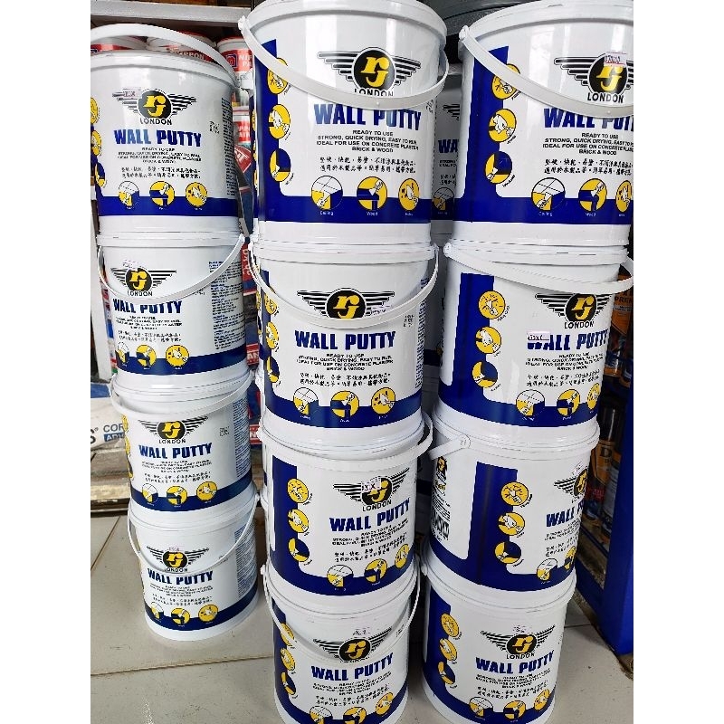 Jual RJ London Wall Putty 5 kg 12 kg 25 kg Dempul Tembok Wall Putty Rj ...