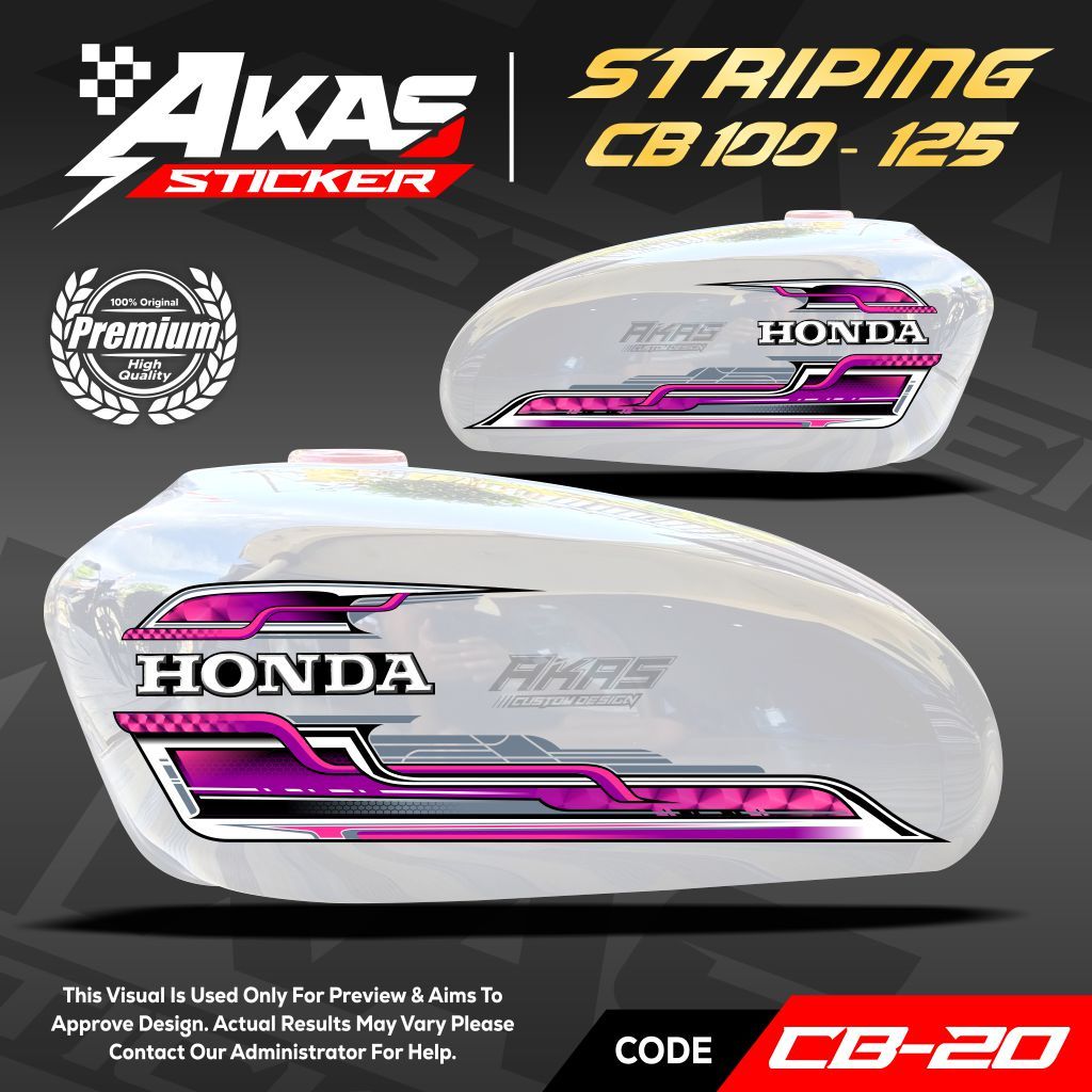 Jual Striping CB 100 variasi Striping CB custom Sticker CB 125 ...