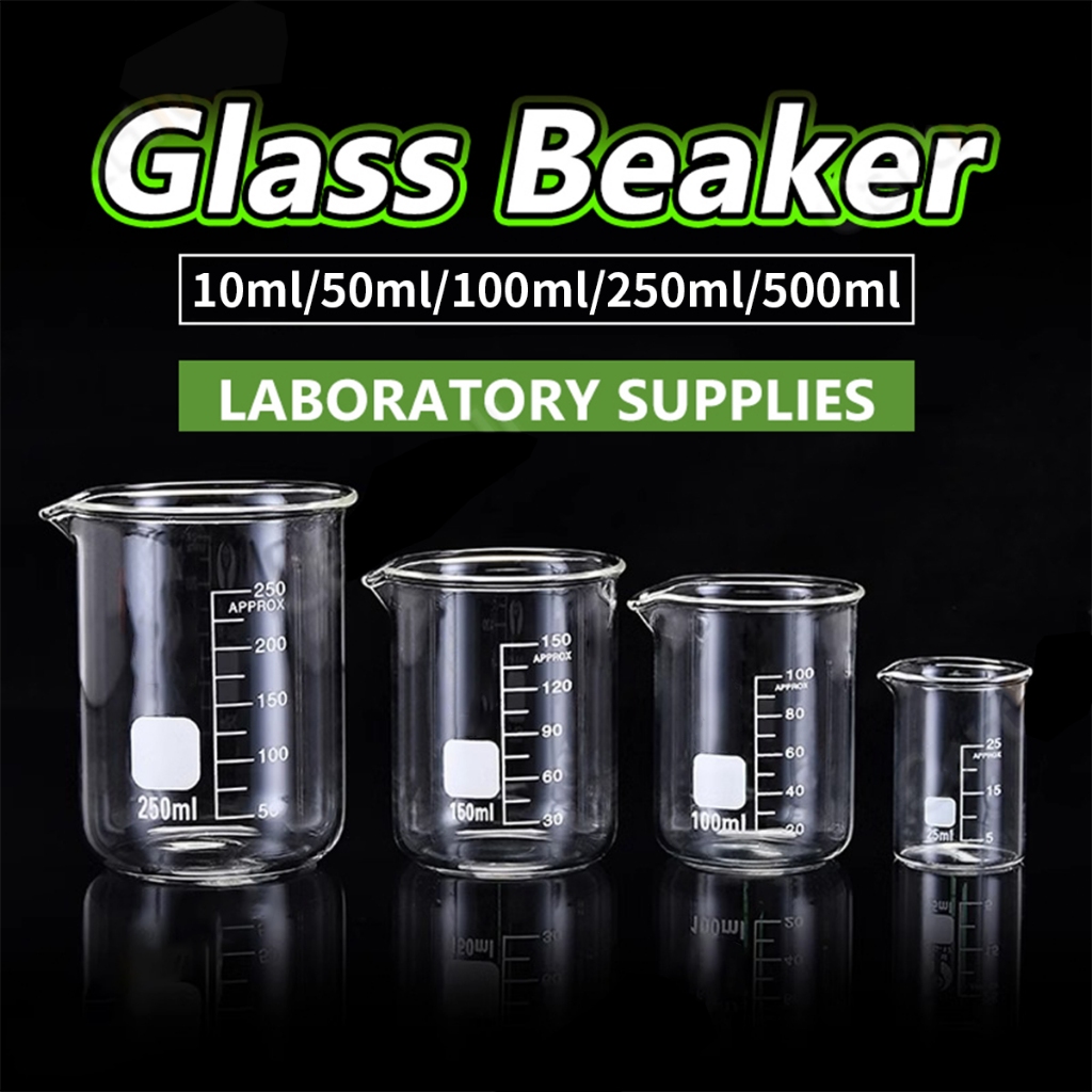 Jual Beaker Glass Laboratorium Kimia /Tahan Panas Gelas Kaca 10/50/100 ...