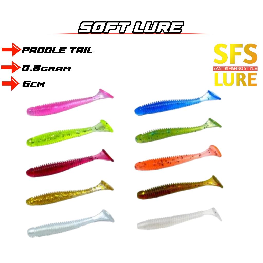 Jual 50pcs Soft lure ultralight fishing soft lure paddle tail 5cm 0 ...