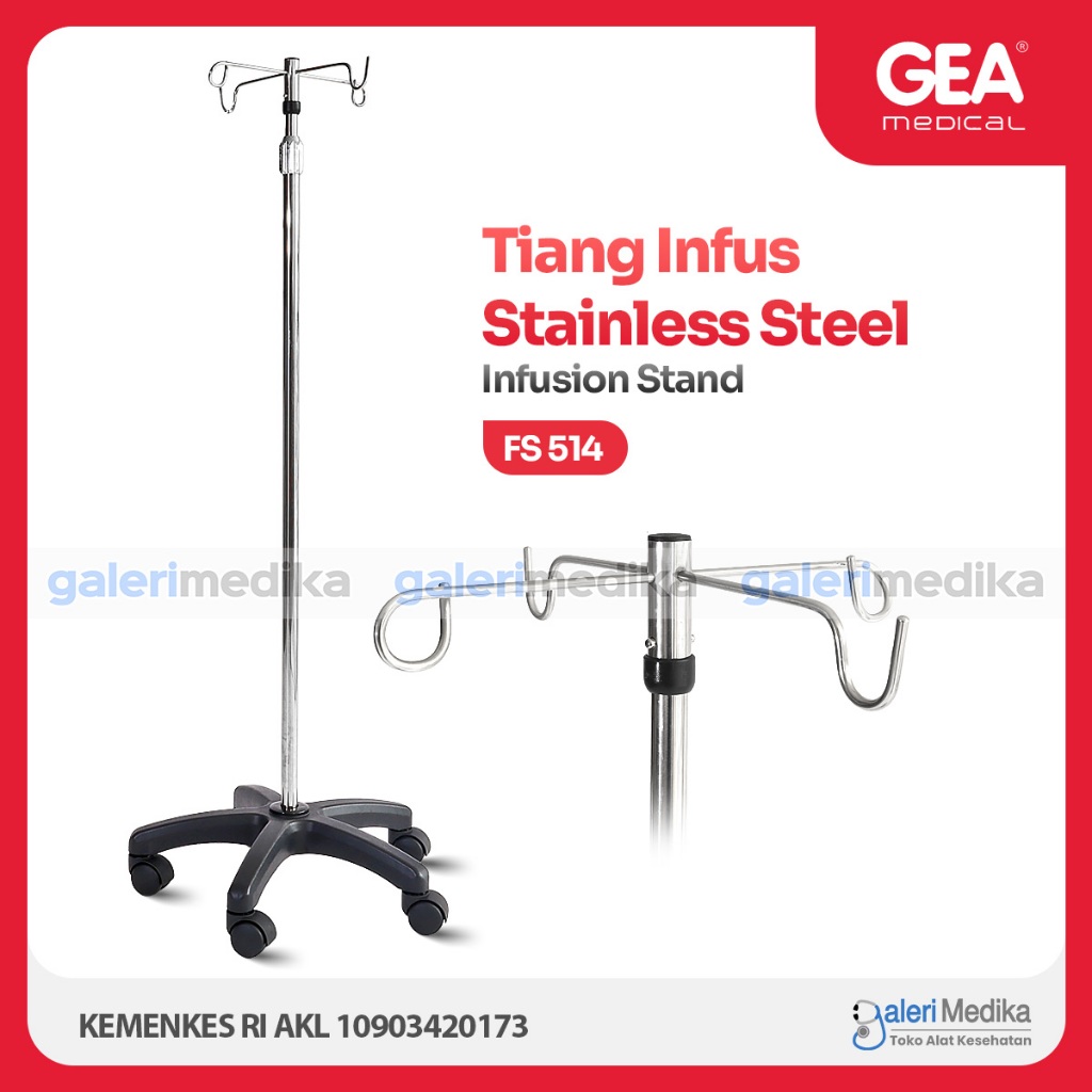 Jual Tiang Infus Stainless Steel GEA FS514 / FS-514 / FS 514 - Tiang ...