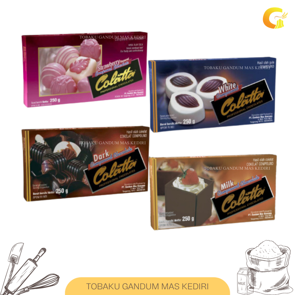 Jual Coklat Batangan Compound Collata Dark White Milk Strawberry ...