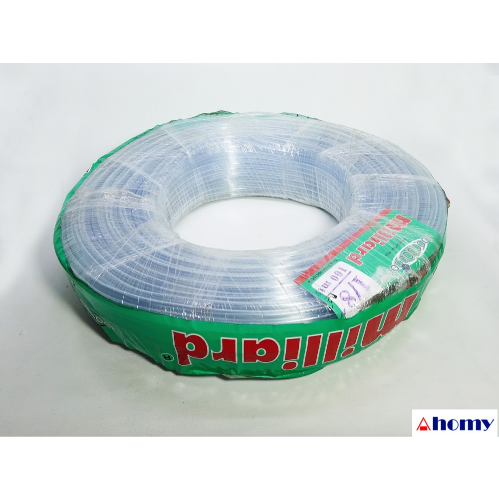 Jual 1 roll (100m) selang transparan (TR) 1/8” pvc milliard bening biru ...