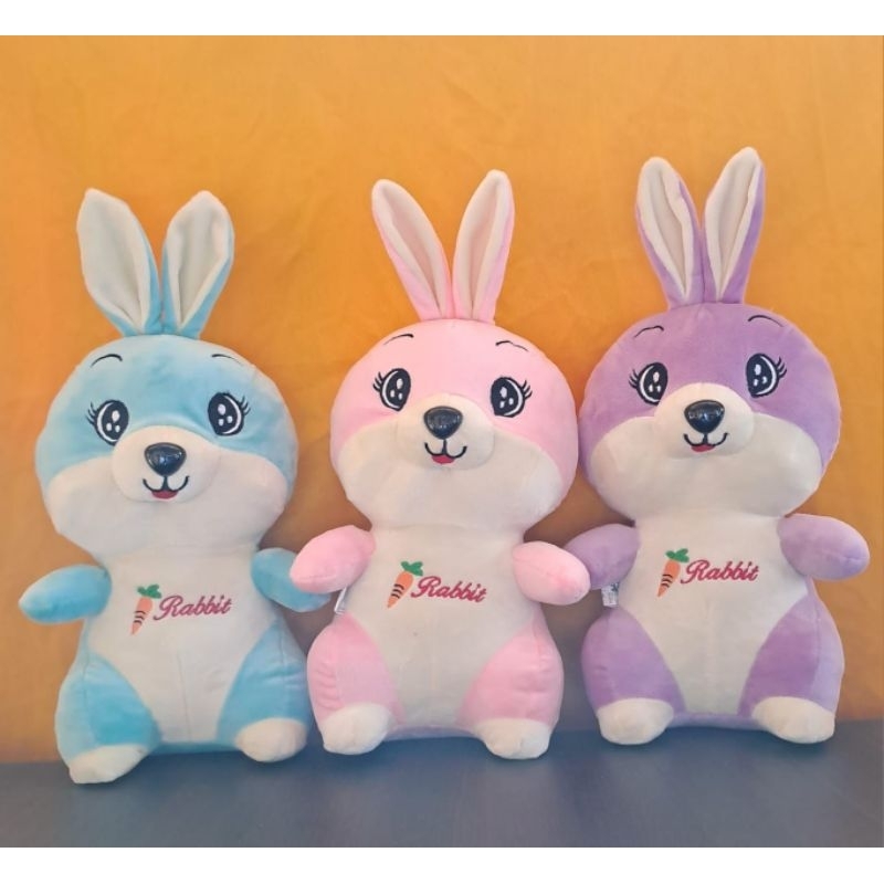Jual boneka kelinci boneka rabbit 3 warna lucu menggemaskan berlabel ...