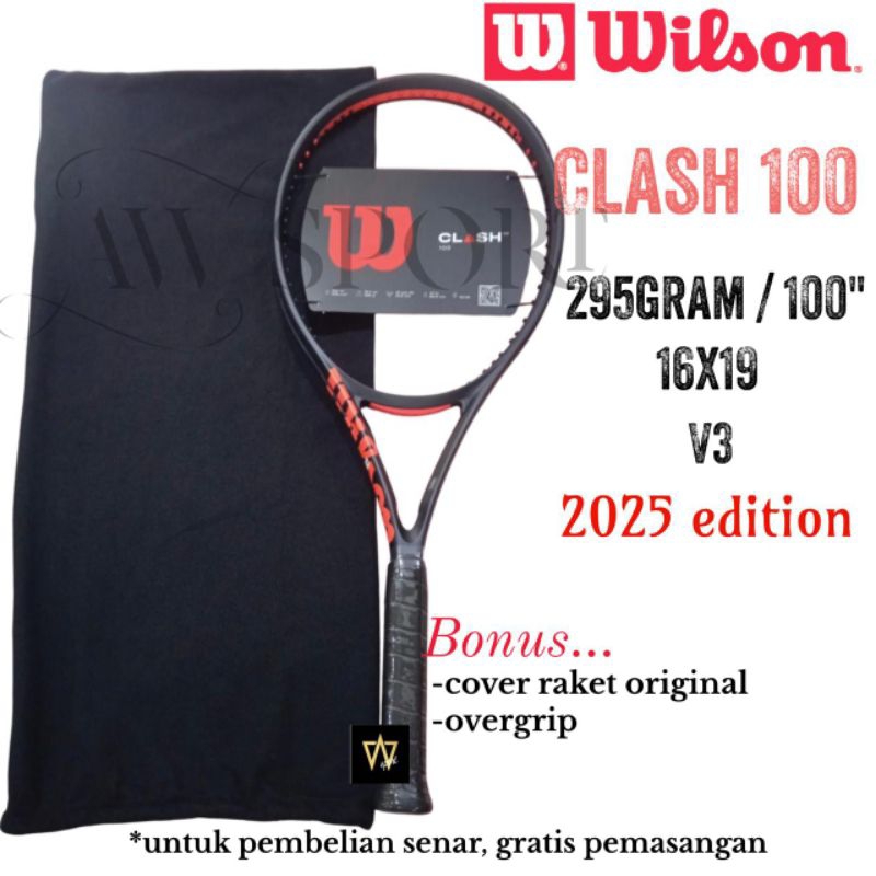 Jual Raket Tenis Wilson Clash 100 295g v3 2025 Edition | Shopee Indonesia