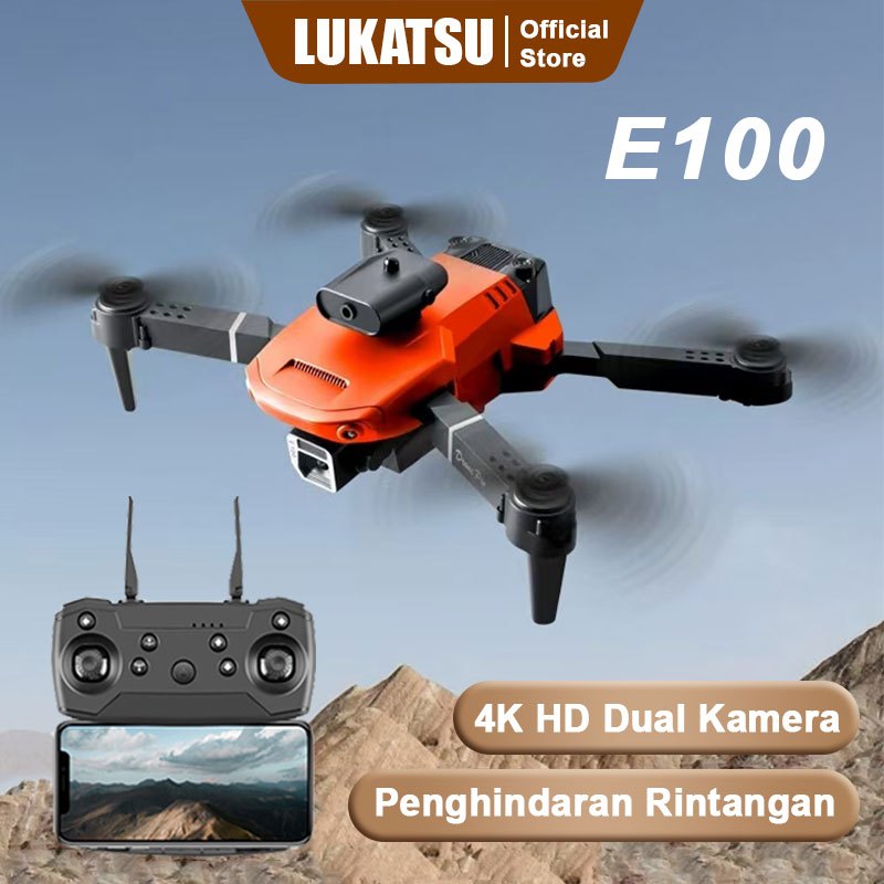 Jual LUKATSU Drone E100 Pro 4K HD Dual Kamera FPV WIFI Penghindaran Rintangan Yang Cerdas ...