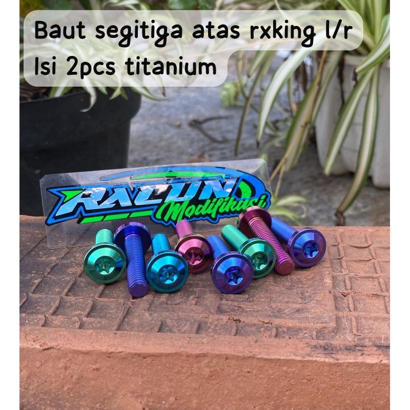 Jual Set baut titanium segitiga atas rxking isi 2 kanan kiri original titanium gr5 bighead m8x40 ...