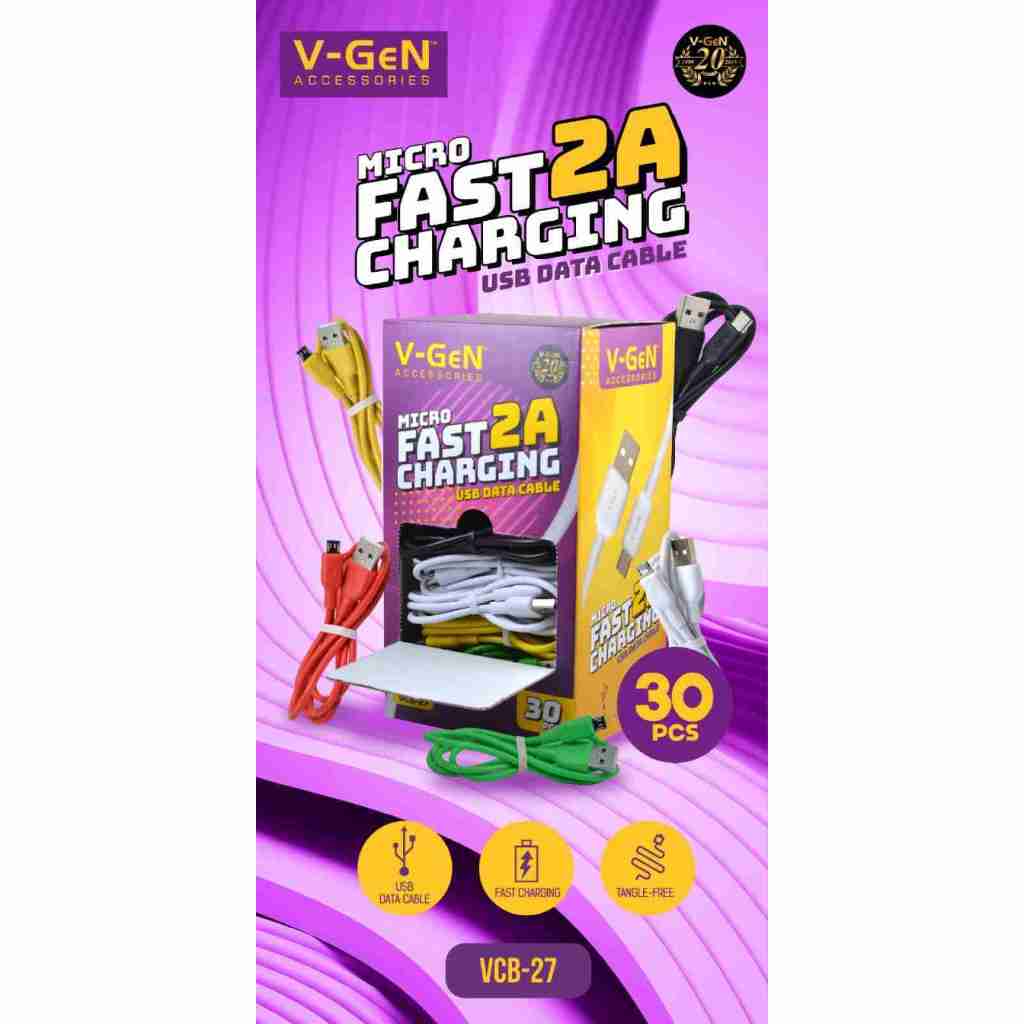 Jual Kabel Data Micro V-GeN VCB-29 Fast Charging 3A VGEN | Shopee Indonesia