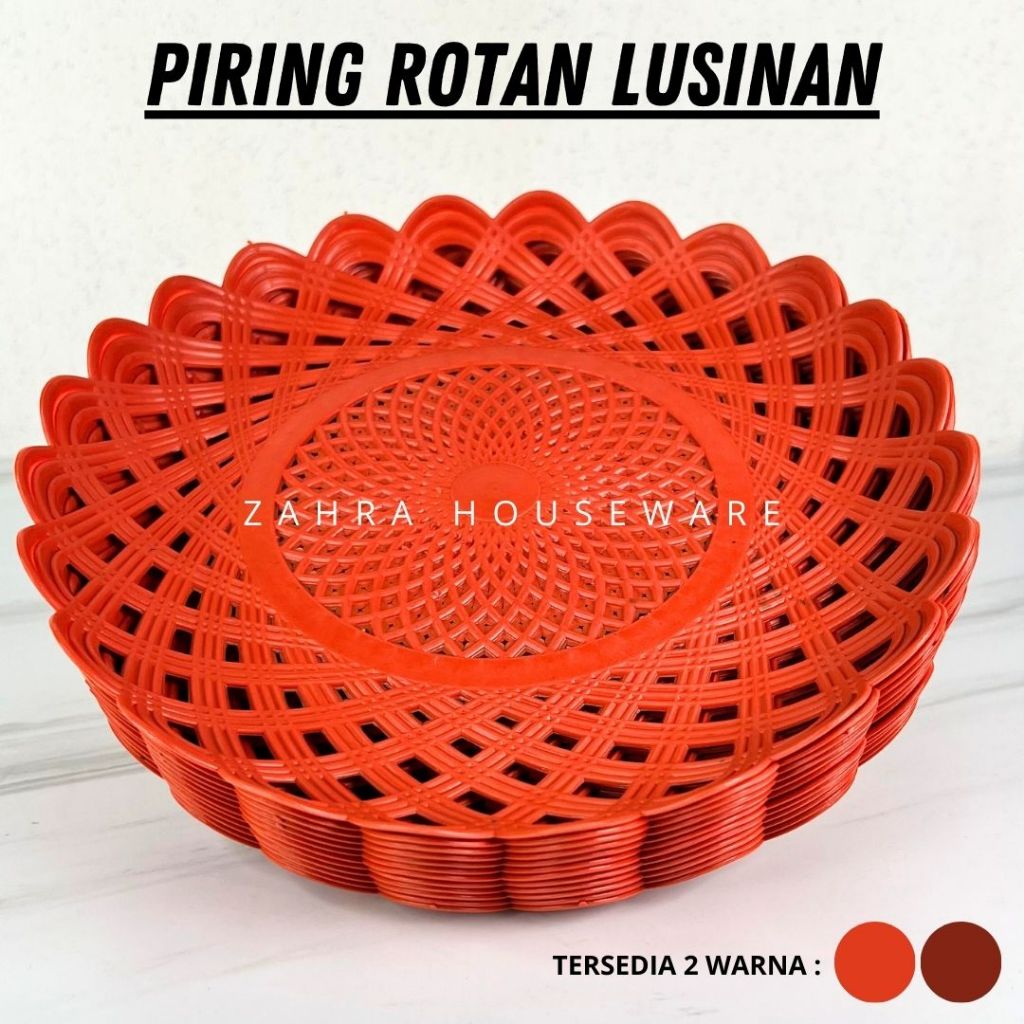 Jual Piring Rotan Plastik Warna LUSINAN Piring Anyam Plastik Warna ...