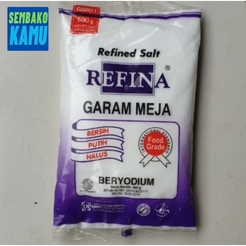 Jual Garam Refina 500 Gr - Garam Meja Refina 500gr | Shopee Indonesia