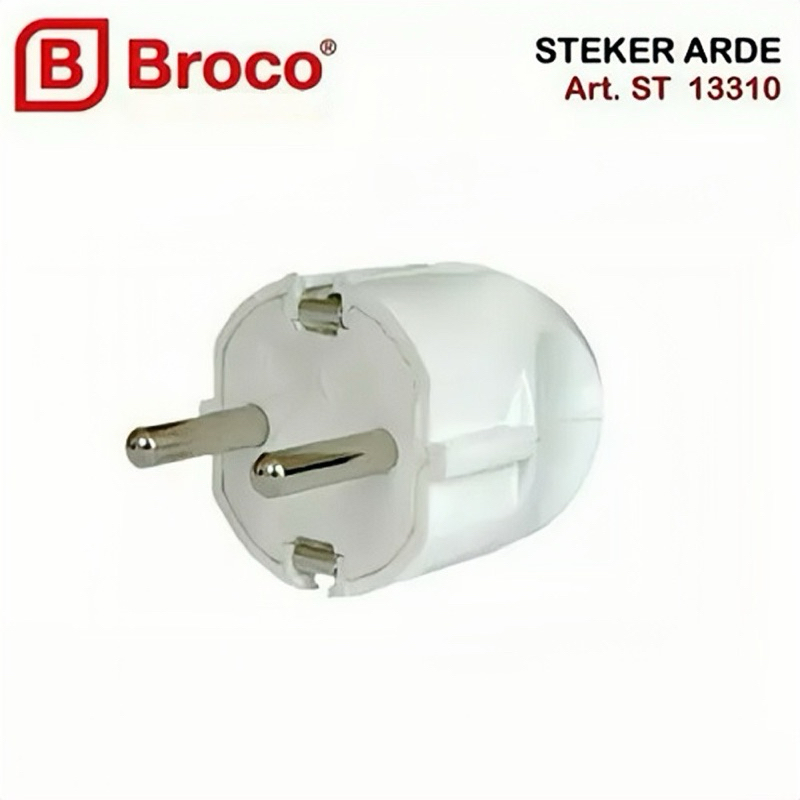Jual Steker Arde Broco Putih 13310 Colokan Bulat 2P White Murah ...