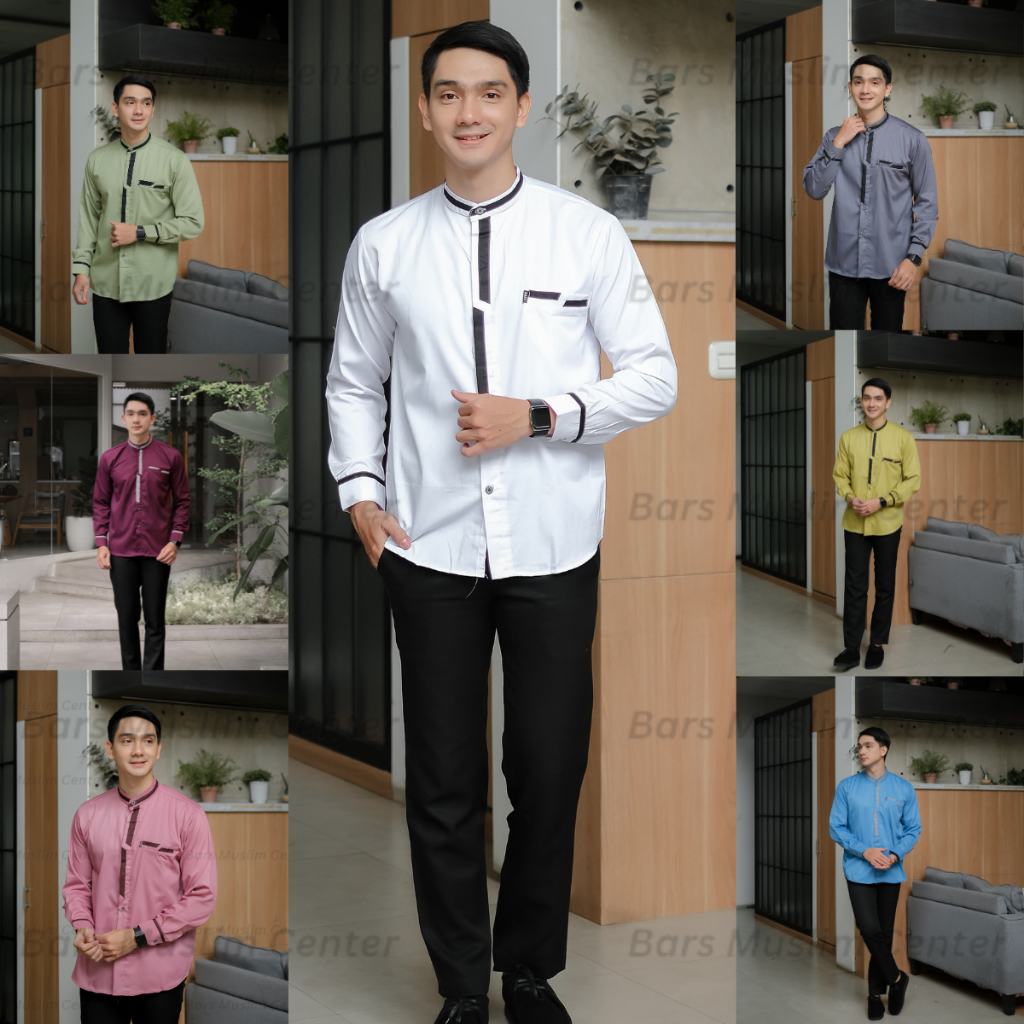 Jual BARS MUSLIM Baju Koko Pria Dewasa Lengan Panjang Terbaru Motif Al ...