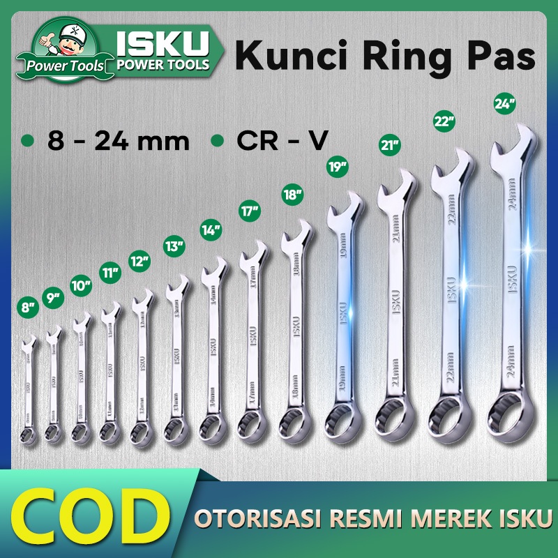 Jual ISKU Kunci Ring Pas set 8-24mm Kunci Pas 14 Ring Pas 14 mm Kunci ...