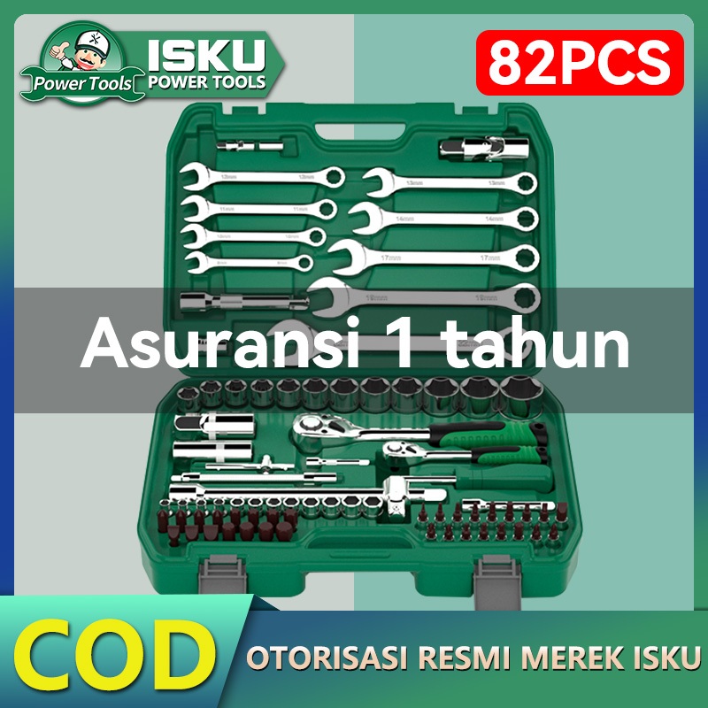 Jual ISKU Tool kit Set alat Kunci Sok set 82pcs/kunci pas Set 12pcs 8 ...