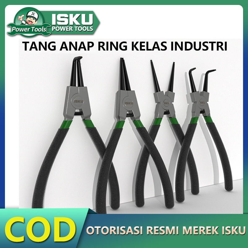 Jual ISKU Tang Ring Snap 7 inch Tang Circlip/Tang Penjepit Bengkok Tang ...