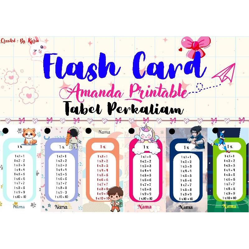 Jual Flash Card Perkalian anak/ Kartu Belajar Perkalian anak - By ...