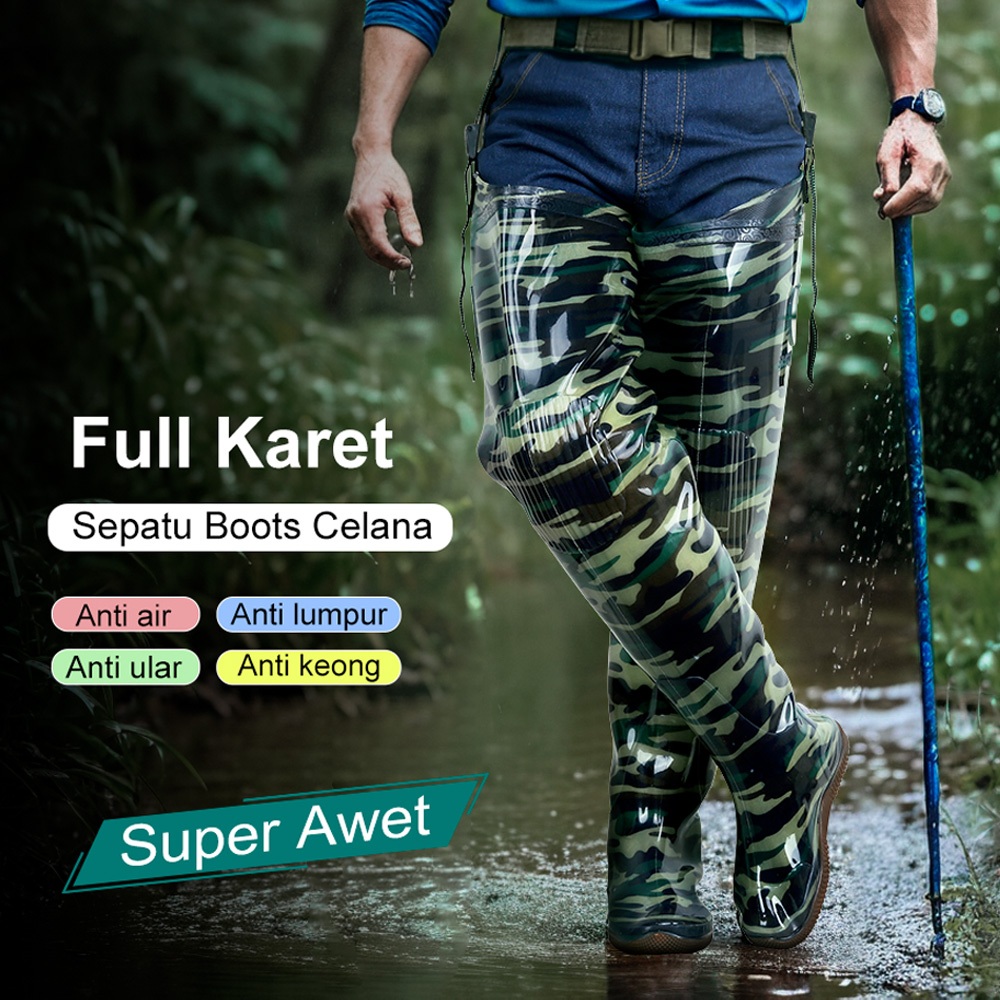 Jual Sepatu Bot Panjang Full Karet Tahan Lama Anti Air dan Anti Ular ...