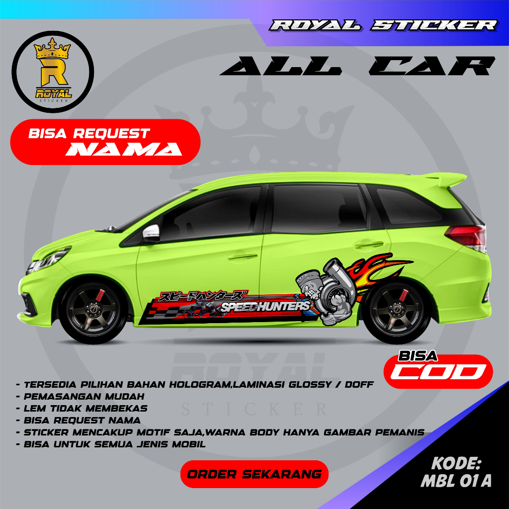 Jual MBL 01 - STIKER DECAL MOBIL SIGRA AVANZA BRIO JAZZ INNOVA GRATIS ...