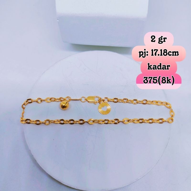 Jual gelang tangan emas model rantai norri ukir kelincingan 1 bola 1 ...